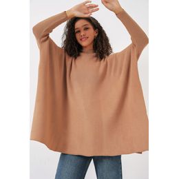 Schlitz-Details Halb-Stehkragen Lockere Sweatshirt