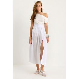 Hoch geschnittener Maxi-Rock mit Schlitz