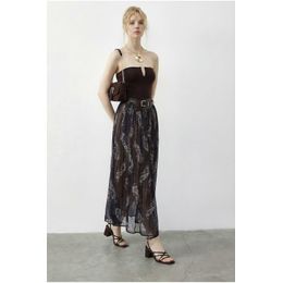Hochtailler Paisley Maxi-Rock mit G&uuml;rtel