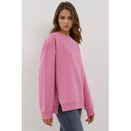 Strukturiertes Rundhals-Sweatshirt mit Rei&szlig;verschlussdetails