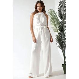 Weit geschnittener Jumpsuit mit Halterneck