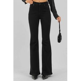 Hochtaillierte Bootcut-Jeans