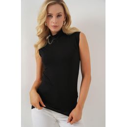 Enganliegender halber Rollkragen-Bodysuit