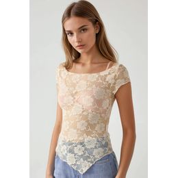 Florales Spitzen-Crop-Top Pika-Kollektion