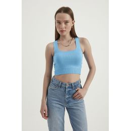 Gewebtes quadratisches Hals-Ausschnitt &auml;rmelloses Basic Crop-Top