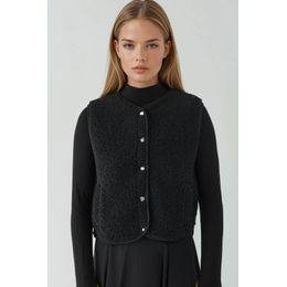 Strukturierte &auml;rmellose Crew-Neck-Weste