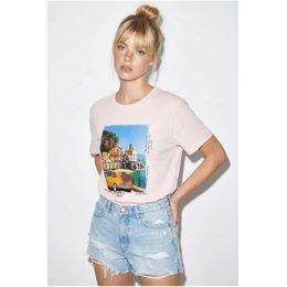 Bedrucktes Rundhalsausschnitt T-Shirt