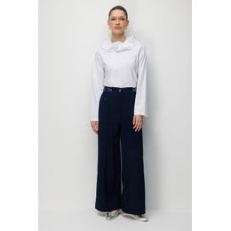 Hochtaillierte Weite Hose mit Accessoire-Detail
