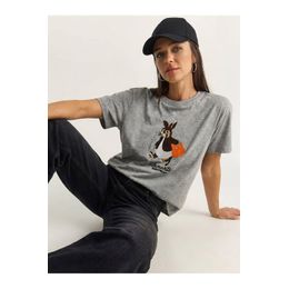 Besticktes Rundhals-T-Shirt