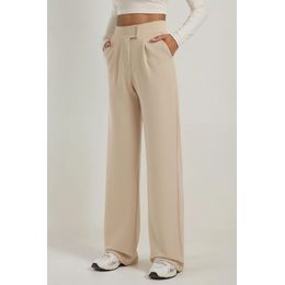 Hochtaillierte elastische Crepe Palazzo-Hose