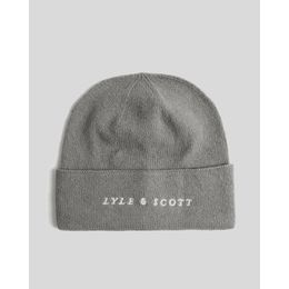 Lyle & Scott Lyle & Scott Beanie mit Logo-Schriftzug &ndash; Grau