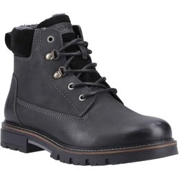Hush Puppies Pier Herren Schwarze Leder Kn&ouml;chelstiefel