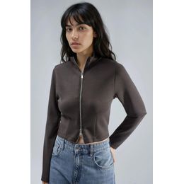 Taillierte Strickjacke mit Rei&szlig;verschluss