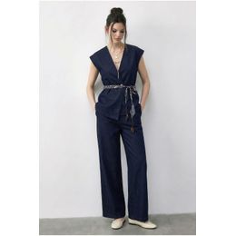 Weste und Hose Zweiteiliges Set mit Belt-Detail