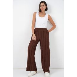 Weite Texturierte Pull-On-Hosen