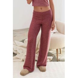 Elastische Taille weiche strukturierte Strickhose