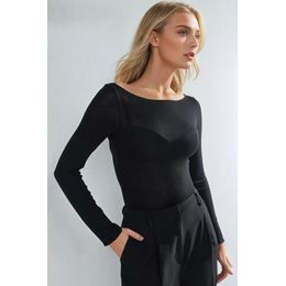 Boot-Neck Cashmere-Mischung Ultraleichte Bluse