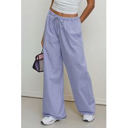 Elastischer Taillenbund gestreifte Baumwoll-Lounge-Hosen