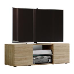 Wohnzimmertisch Vcm "Holz TV Lowboard M&ouml;bel Fernsehschrank Lowina L", schwarz, B:115cm T:36cm, Tische