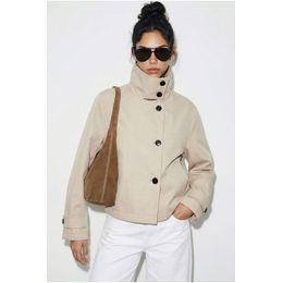 Kurzer Trenchcoat mit Mandarin-Kragen