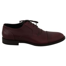 Dolce & Gabbana Dolce & Gabbana Rote Bordeaux-Leder Derby-Halbschuhe