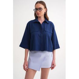 Kurzes cropped Popeline-Hemd