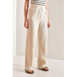Hochtaillierte Palazzo-Hose mit Falten