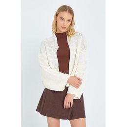 V-Ausschnitt Ribstrick-Cardigan