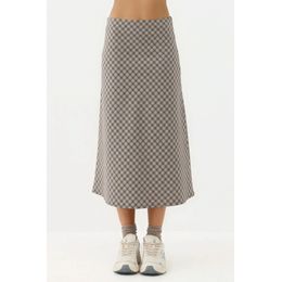 Midikleid A-Linien Passform Karierten Rock mit Rei&szlig;verschluss
