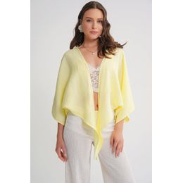 Texturierte V-Ausschnitt Bolero Bluse