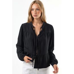 Lang&auml;rmlige Bluse mit Tippetkragen