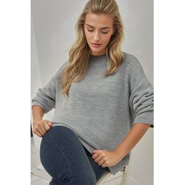 Dicker Strick Rundhals Langpullover