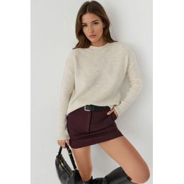 Dicker Strickpullover mit Rundhalsausschnitt