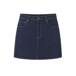 Hochtaillierter A-Linien Jeans-Minirock mit Knopfverschluss