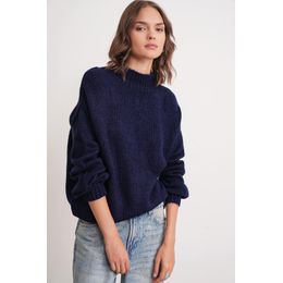 Lockerer Passform Rundhals Dickstrickpullover