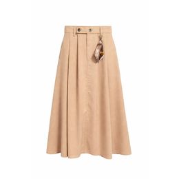 Hochtaillierter A-Linien Midi-Rock mit Accessoires