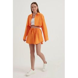 Hohe Taille Kordelzug Knopf Minirock