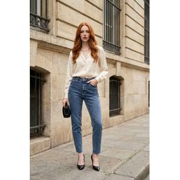 Hochtaillierte Skinny-Jeans