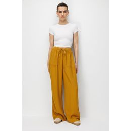 Hose mit geradem Bein aus Baumwolle in mittlerer Taille mit Bindebandverschluss