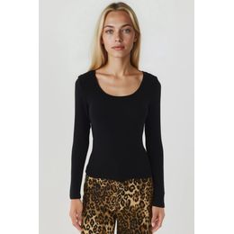 Ultra weich Touch Basic Langarm U-Ausschnitt Stricktop