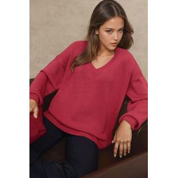 Dicker Strick-V-Ausschnitt-Pullover