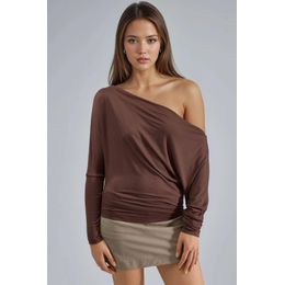 Schulterfreie Drapierte Bluse
