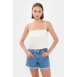 Gestreifter Quadrat-Ausschnitt Tr&auml;ger Crop-Top