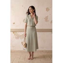 Crop-Shirt & Midi-Rock Co-Ord Set