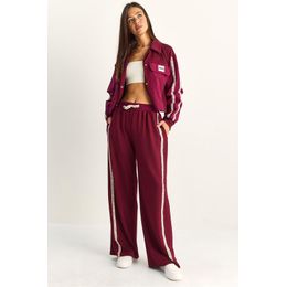 Gestreiftes Mid-Waist Zweiteiliges Set mit Tasche