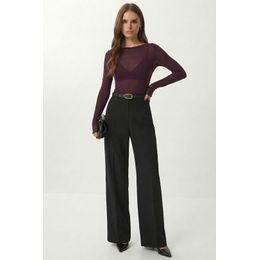 Hoch geschnittene weit geschnittene Hose mit G&uuml;rtel