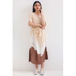 Gradient-Midi-Kleid mit Schleife