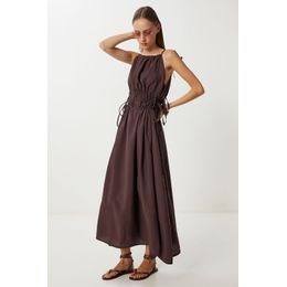 Halterneck Midi-Kleid mit Schleifen-Detail