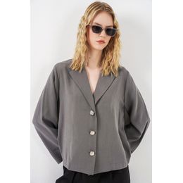 Oversized Blazerjacke mit Knopfverschluss
