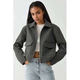 Texturierte Kurzjacke mit Rei&szlig;verschluss